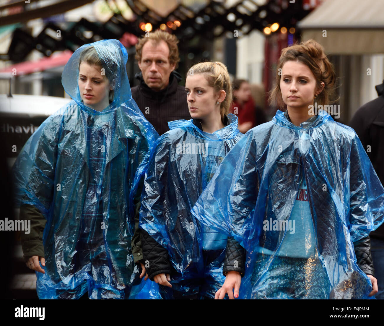 Bicycles in the rain Nieuwmarkt Amsterdam The Netherlands, Holland ...