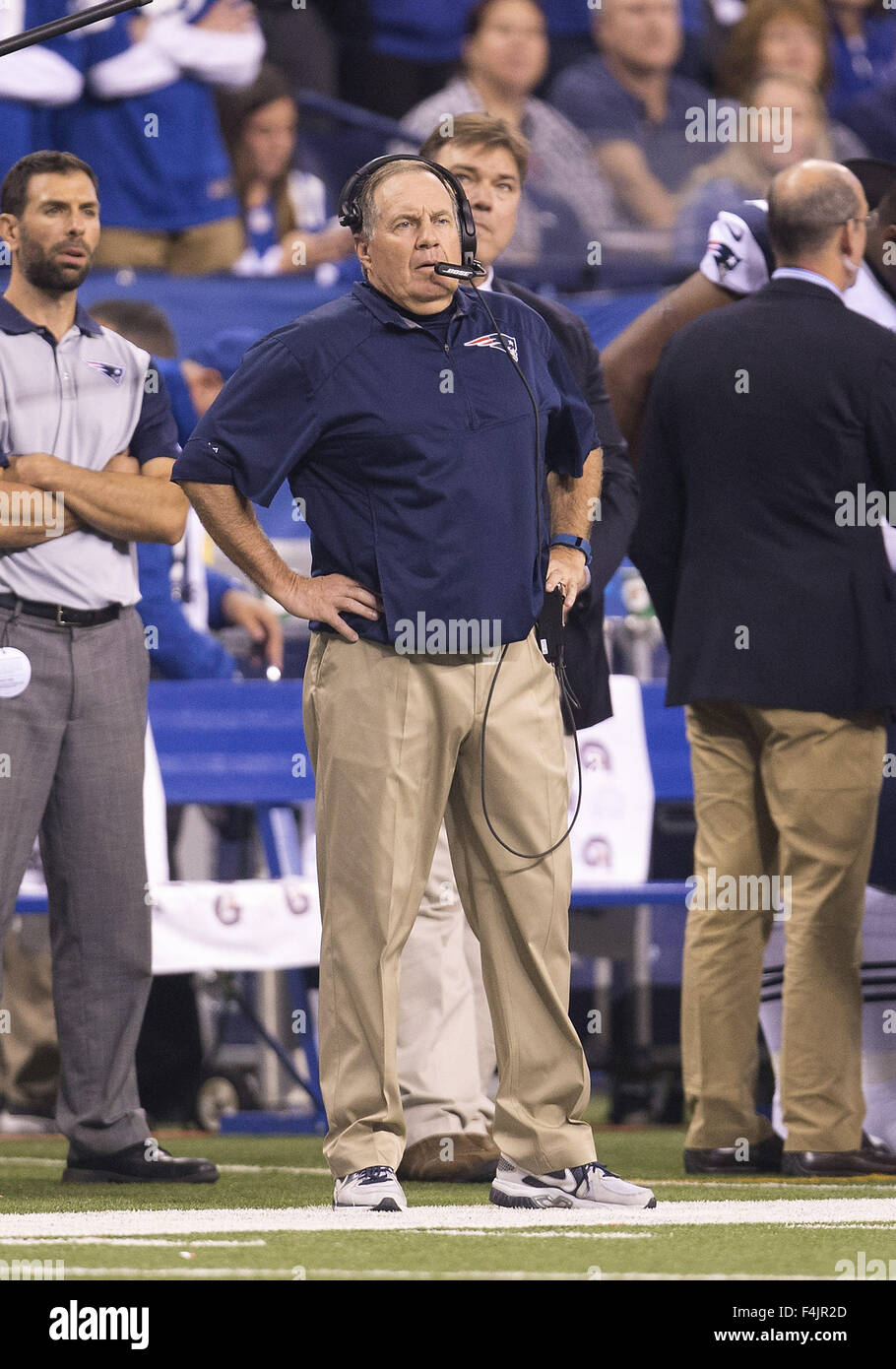 Indianapolis, Indiana, USA. 18th Oct, 2015. New England Patriots head ...