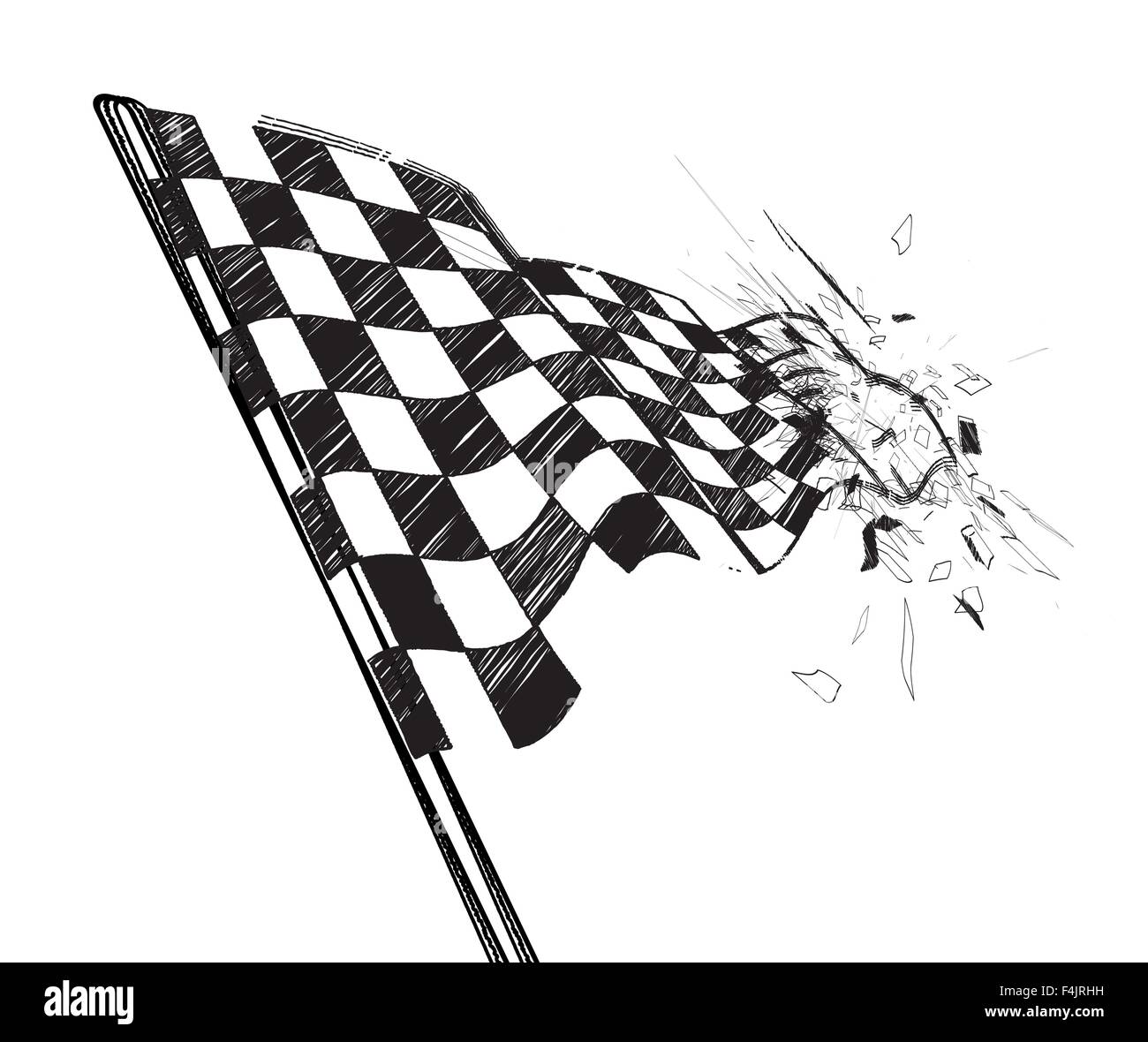 Torn Checkered Flag Vector