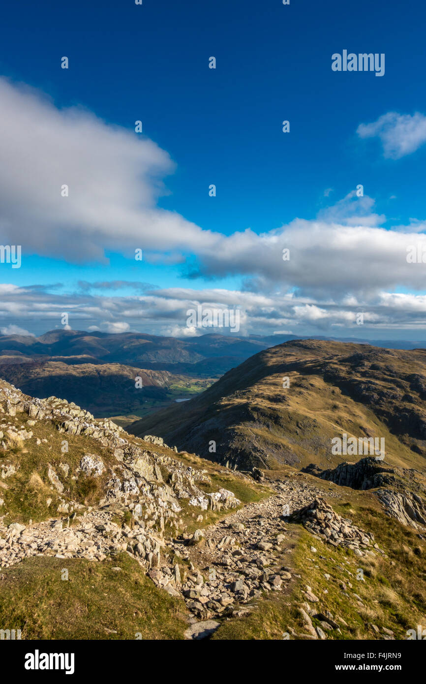 On the Coniston horseshoe, from Swirl How, looking towards Wetherlam ...
