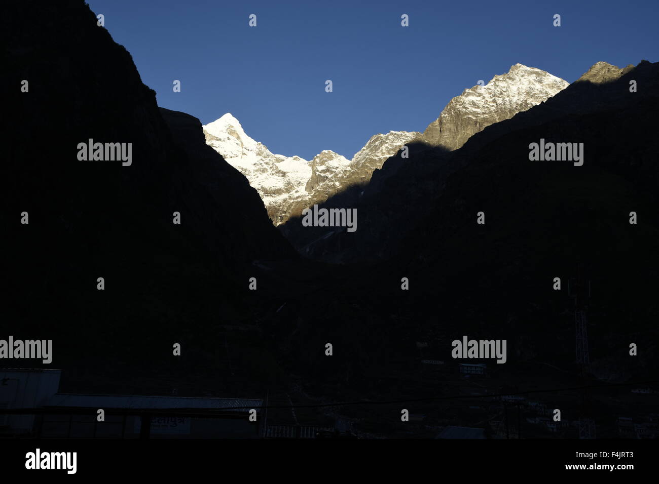 Neelkanth mountain peak covered by heavy snow, Badrinath with first ...