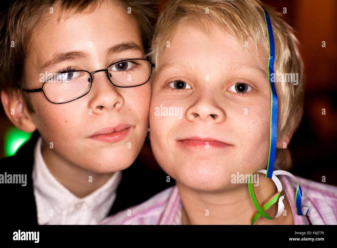 Pair of boys portrait Stock Photo - Alamy