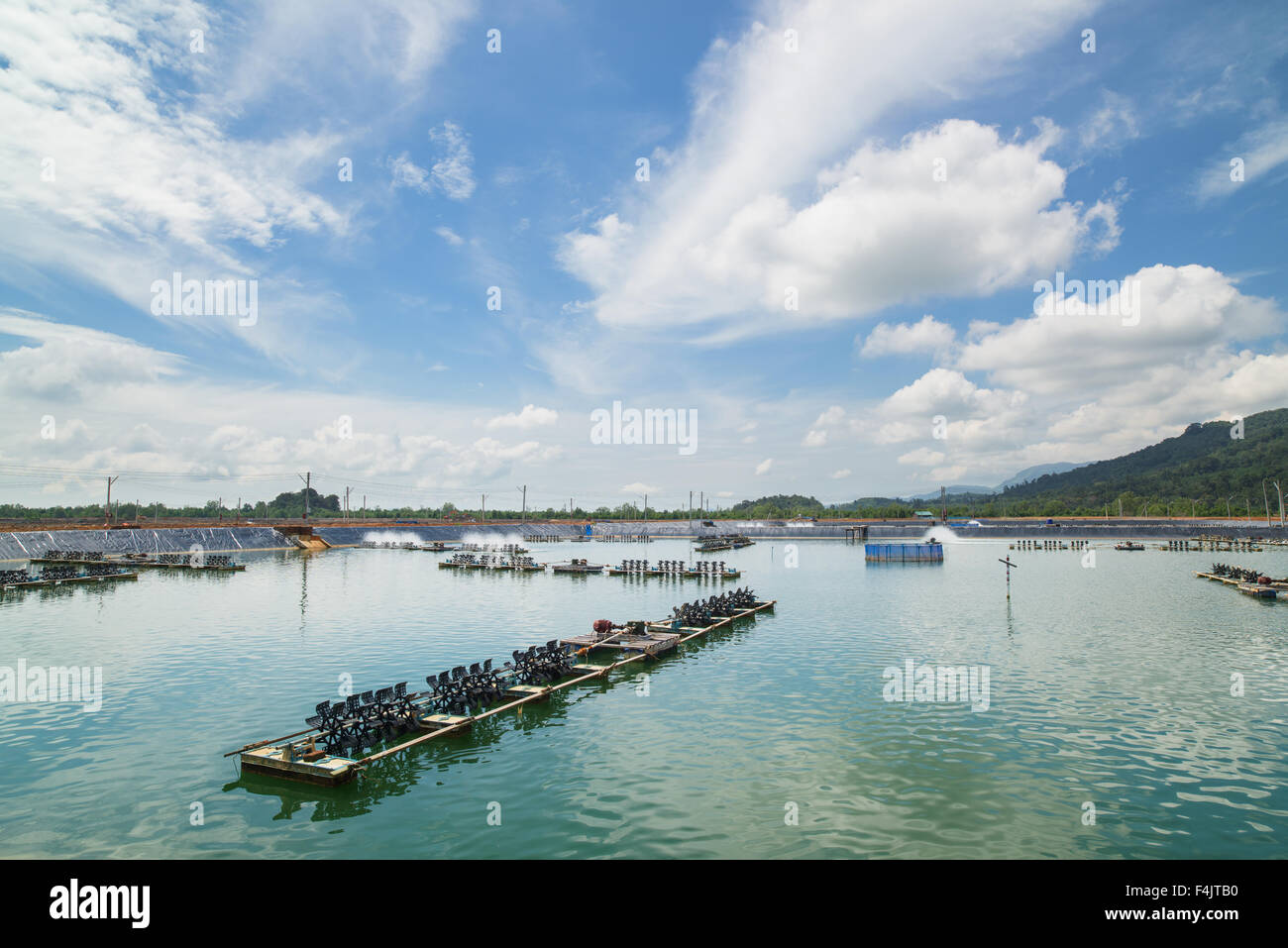 Modern shrimp farm with aerators on Kadan Kyun, the largest island in ...