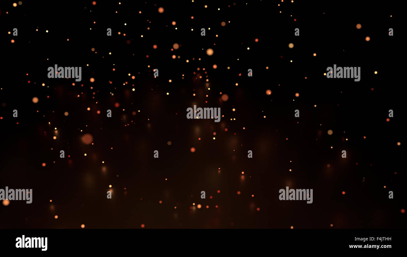 3D rendered image with flare particles on dark background Stock Photo ...