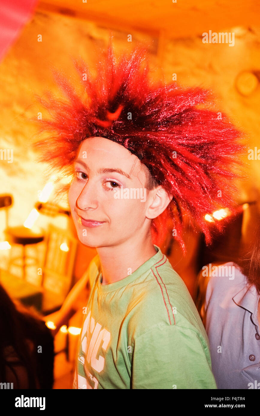 Spiky red wig hi-res stock photography and images - Alamy