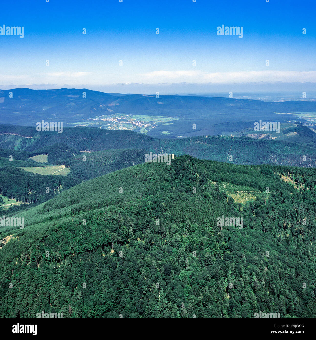 Aerial view of Vosges mountains, Bas-Rhin, Alsace, France Stock Photo ...