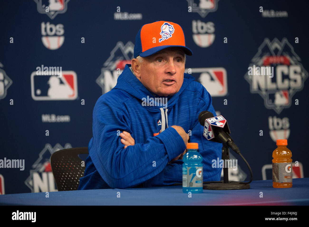 New York, NY, USA. 18th Oct, 2015. New York Mets manager TERRY COLLINS ...