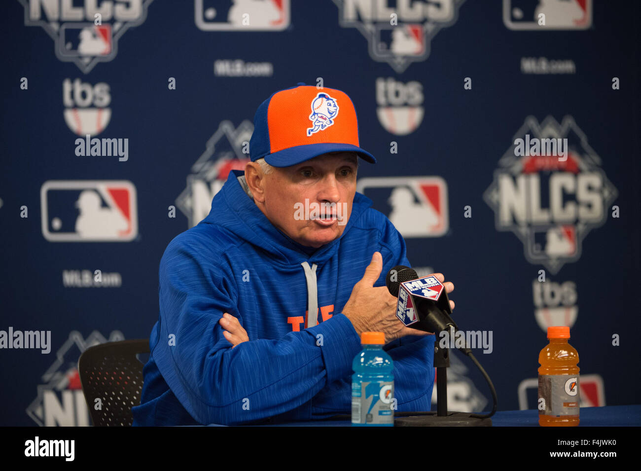 New York, NY, USA. 18th Oct, 2015. New York Mets manager TERRY COLLINS ...