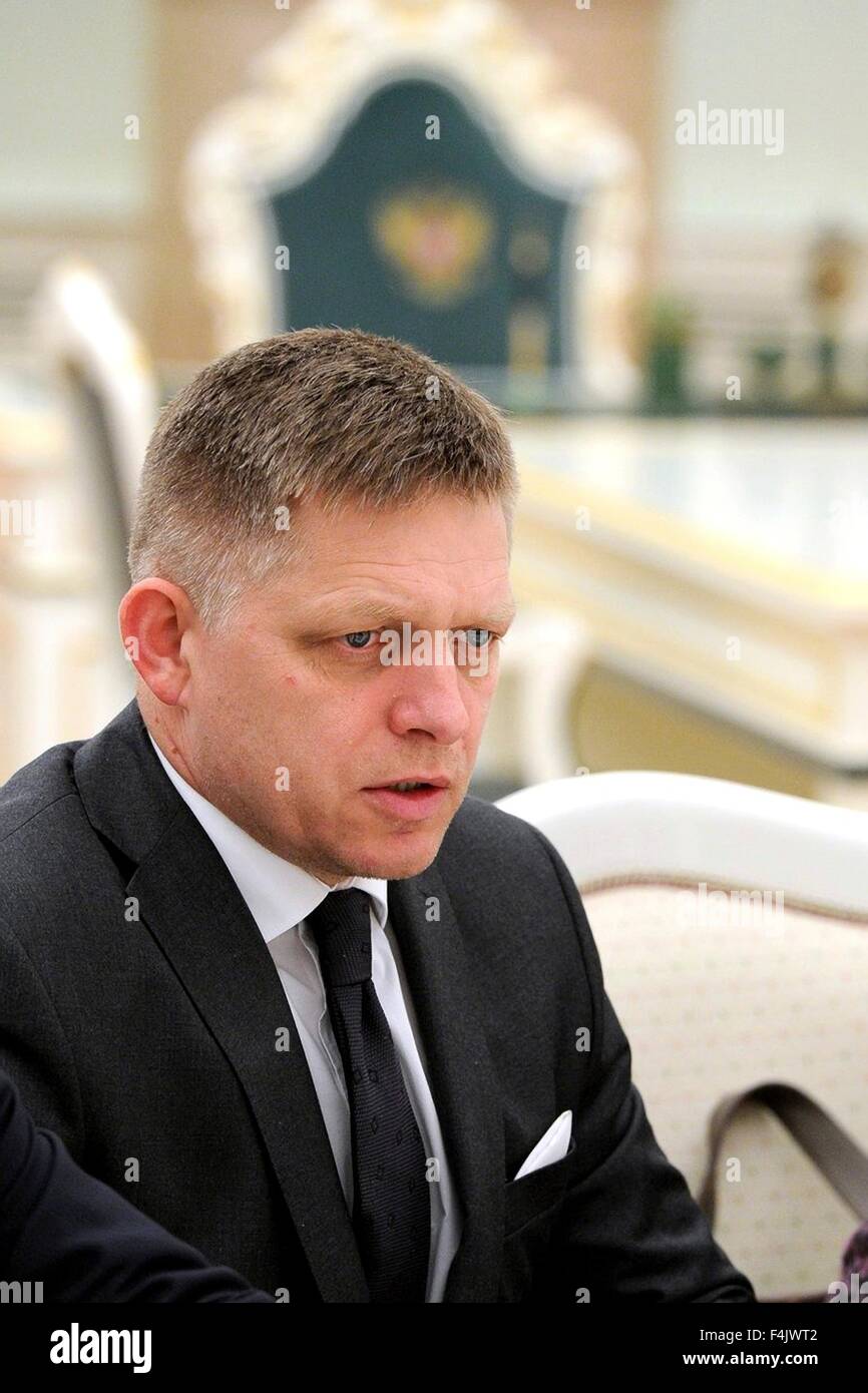 Slovak Prime Minister Robert Fico during a meeting with President ...