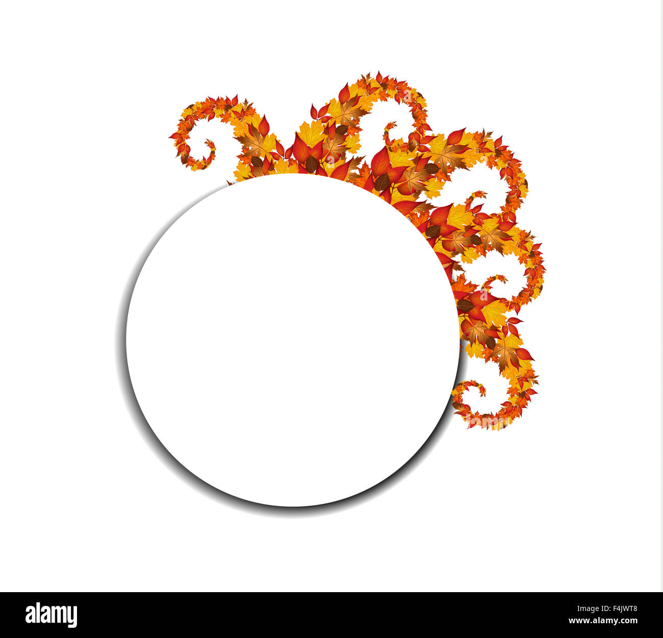 Design element circle with autumn leaves around Stock Photo - Alamy