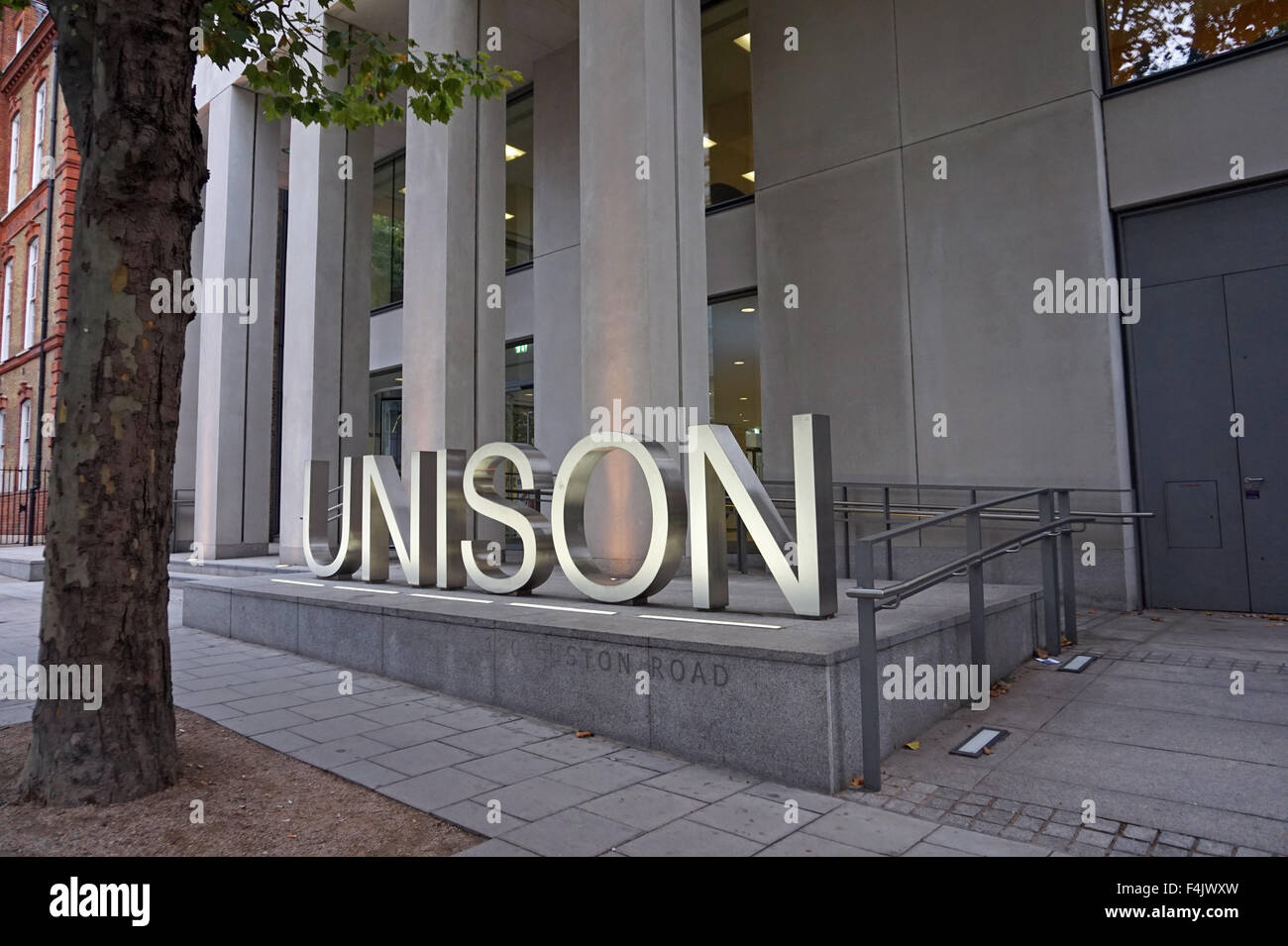 The exterior of the UNISON Headquarters on Euston Road, London Stock ...