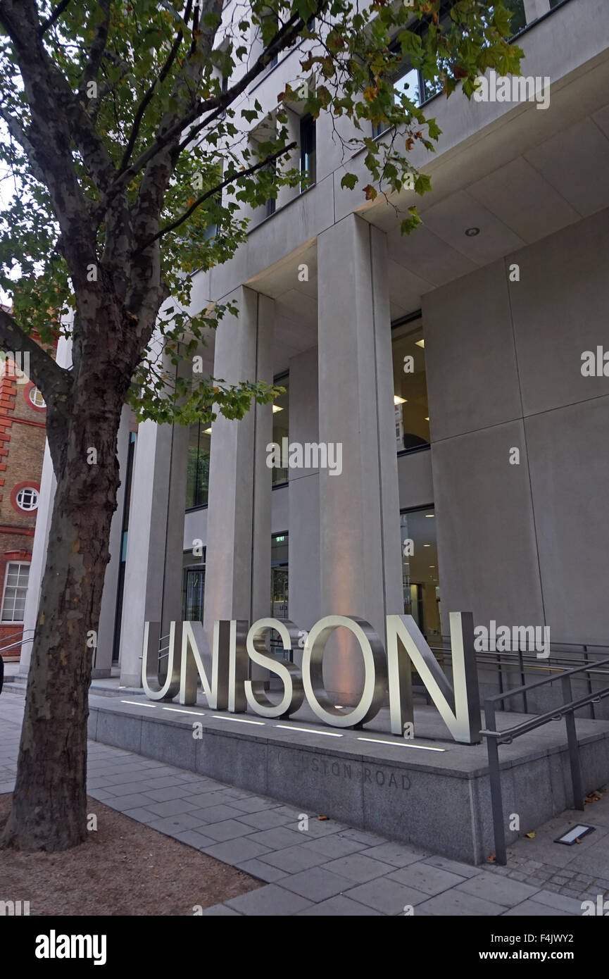 The exterior of the UNISON Headquarters on Euston Road, London Stock ...