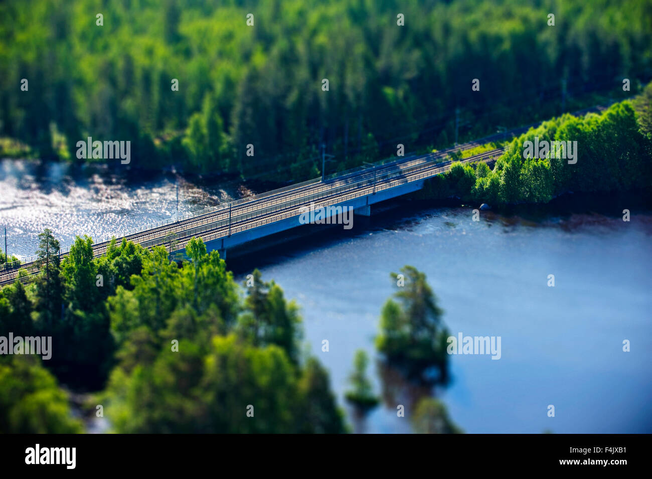 Railway bridge over river Stock Photo - Alamy