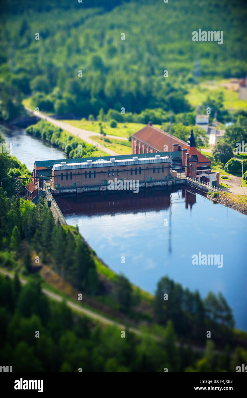 View of dam in river Stock Photo - Alamy