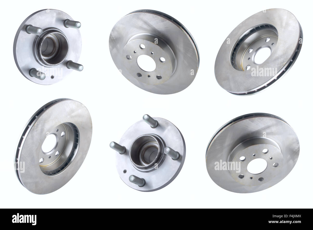 Isolated on white background brake discs and bearings for front side ...