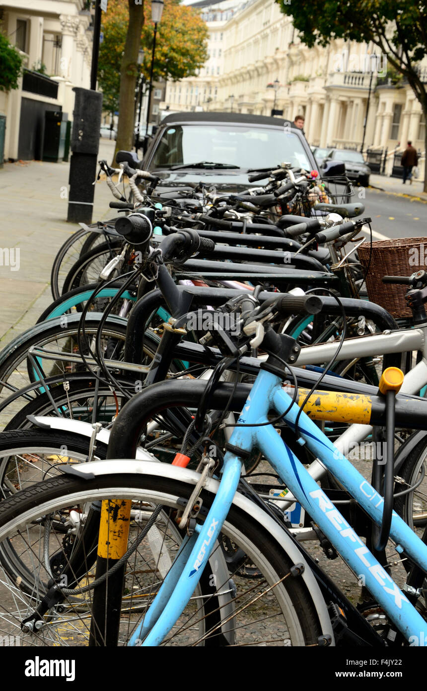 Bicycle rack in street in hi-res stock photography and images - Alamy