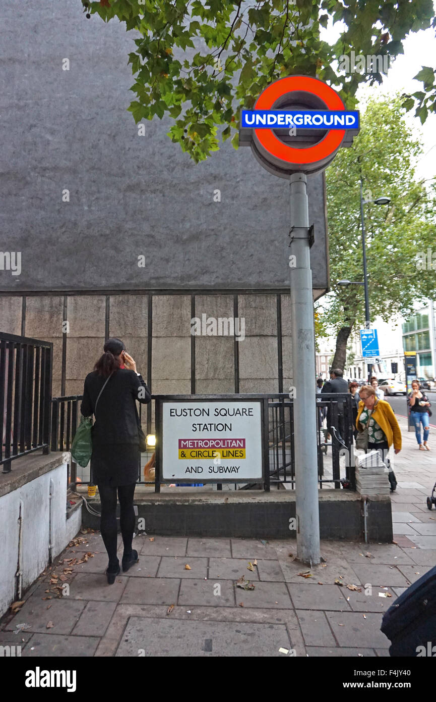 Entrance to Euston Square Underground Station, Euston Road, London ...