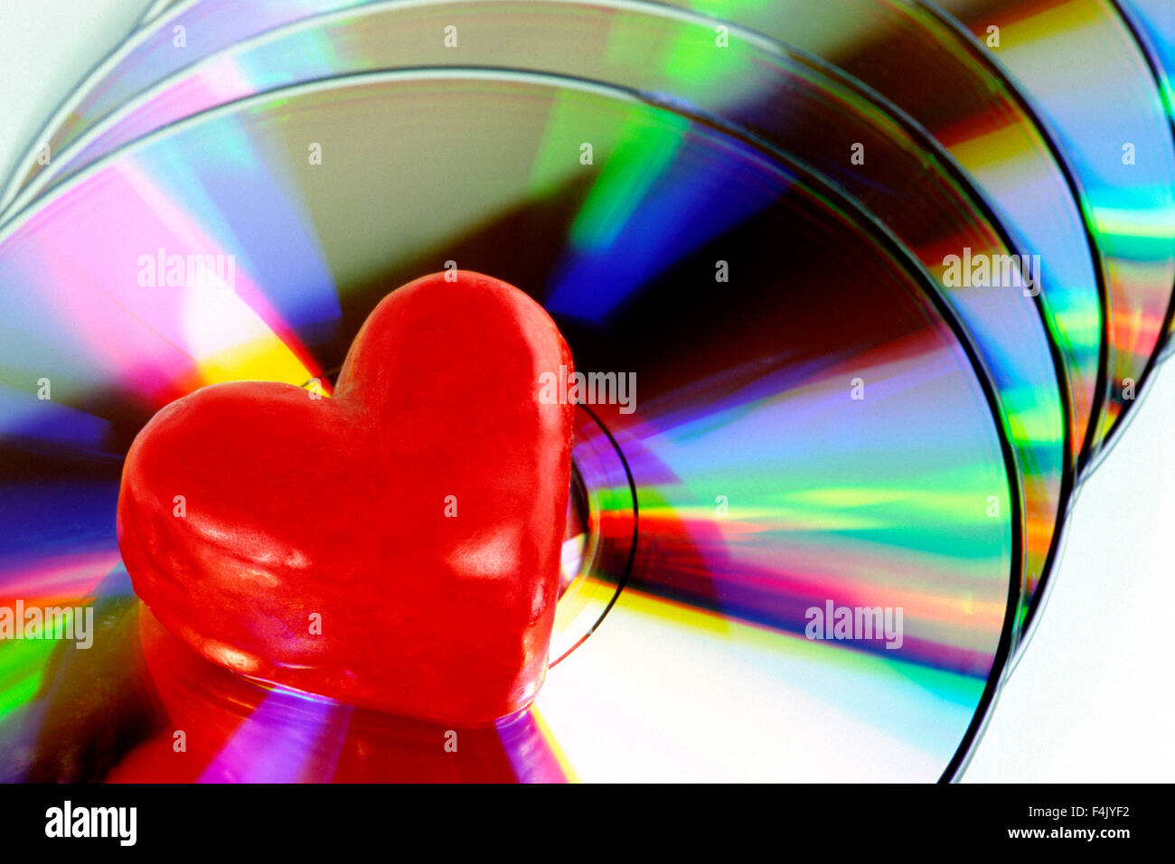 Close-up of a Heart and a Compact Discs Stock Photo - Alamy