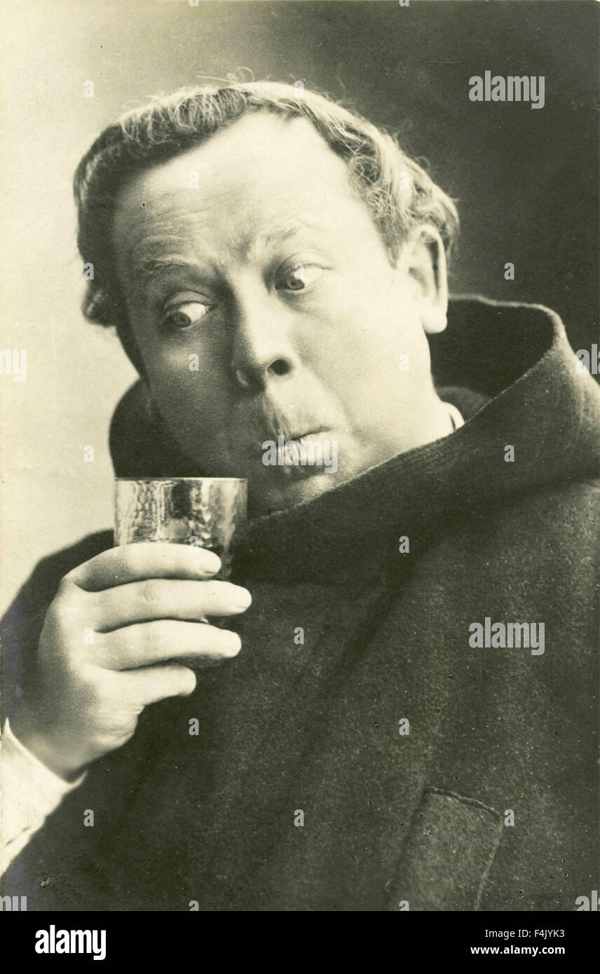 Friar drinking, Italy Stock Photo - Alamy