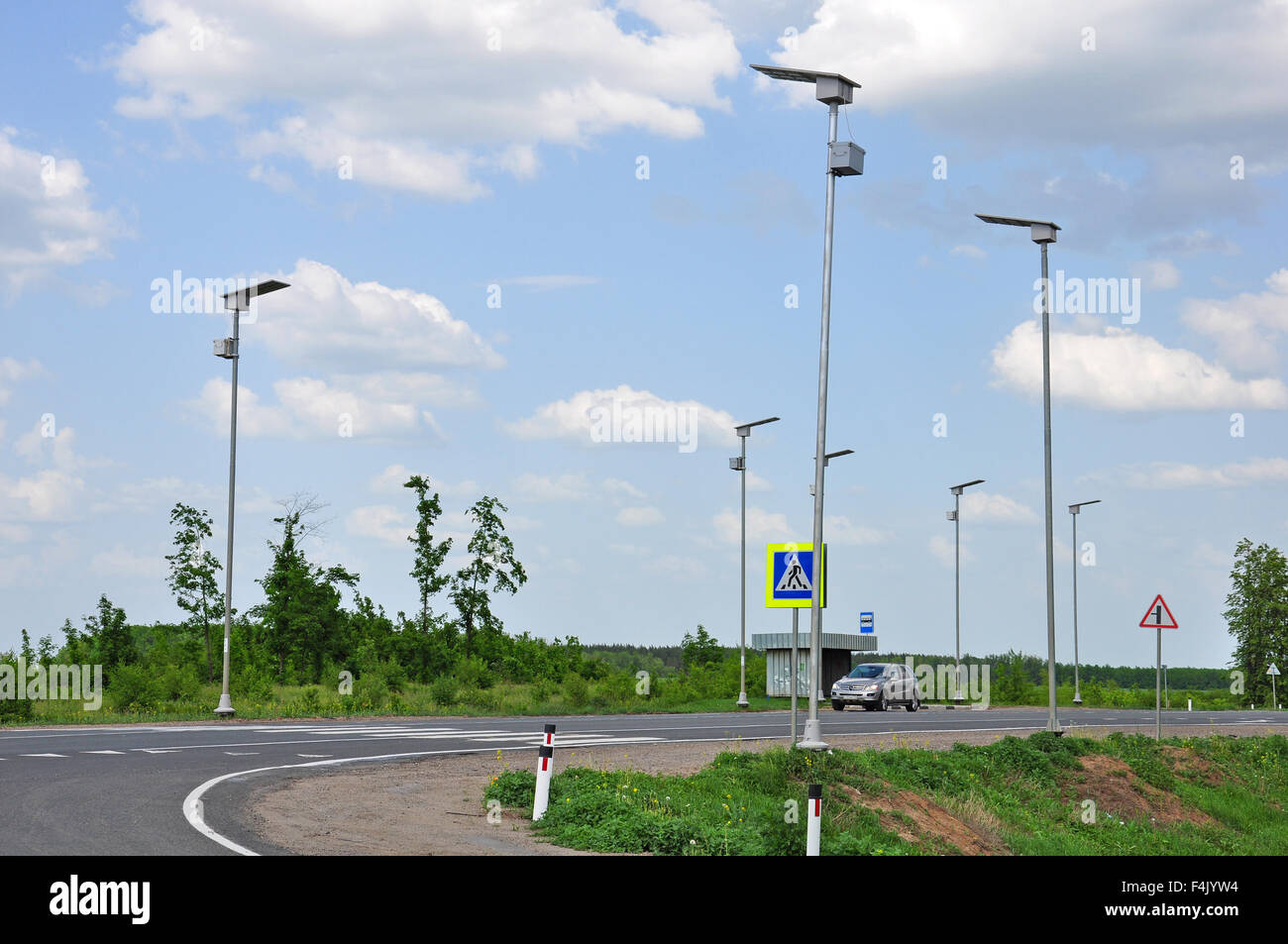 The track in the Lipetsk region is equipped with solar-powered lights ...