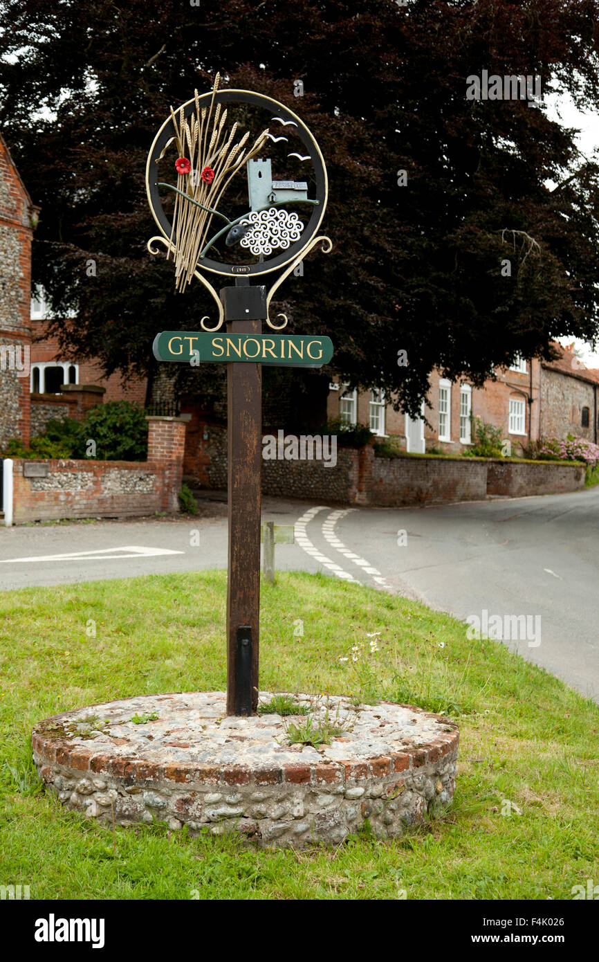 Great Snoring village sign, Norfolk England Stock Photo - Alamy