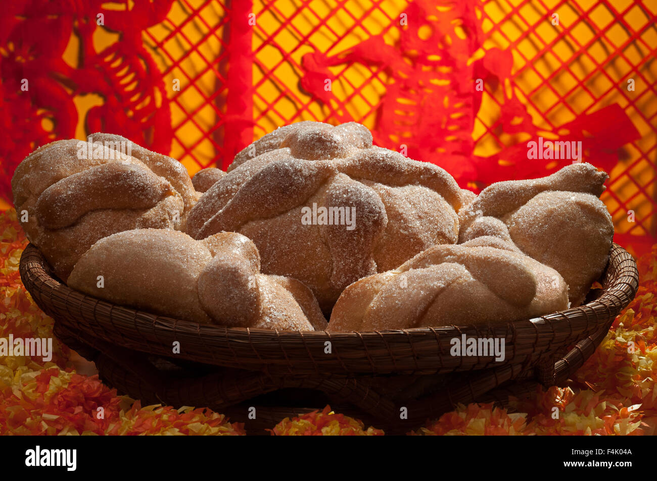 Sweet bread called Bread of the Dead (Pan de Muerto) enjoyed during Day ...