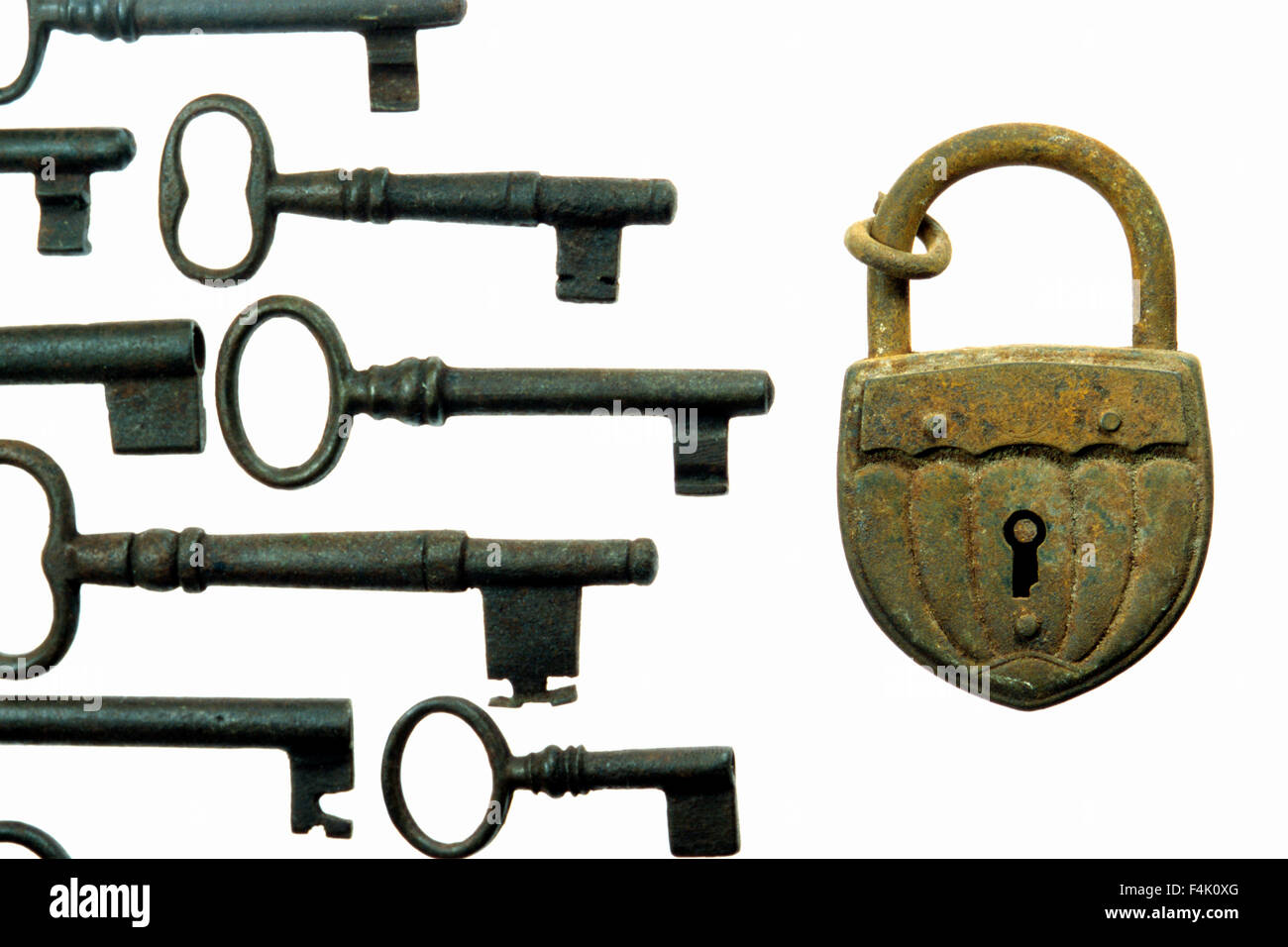 Old keys and old padlock Stock Photo - Alamy