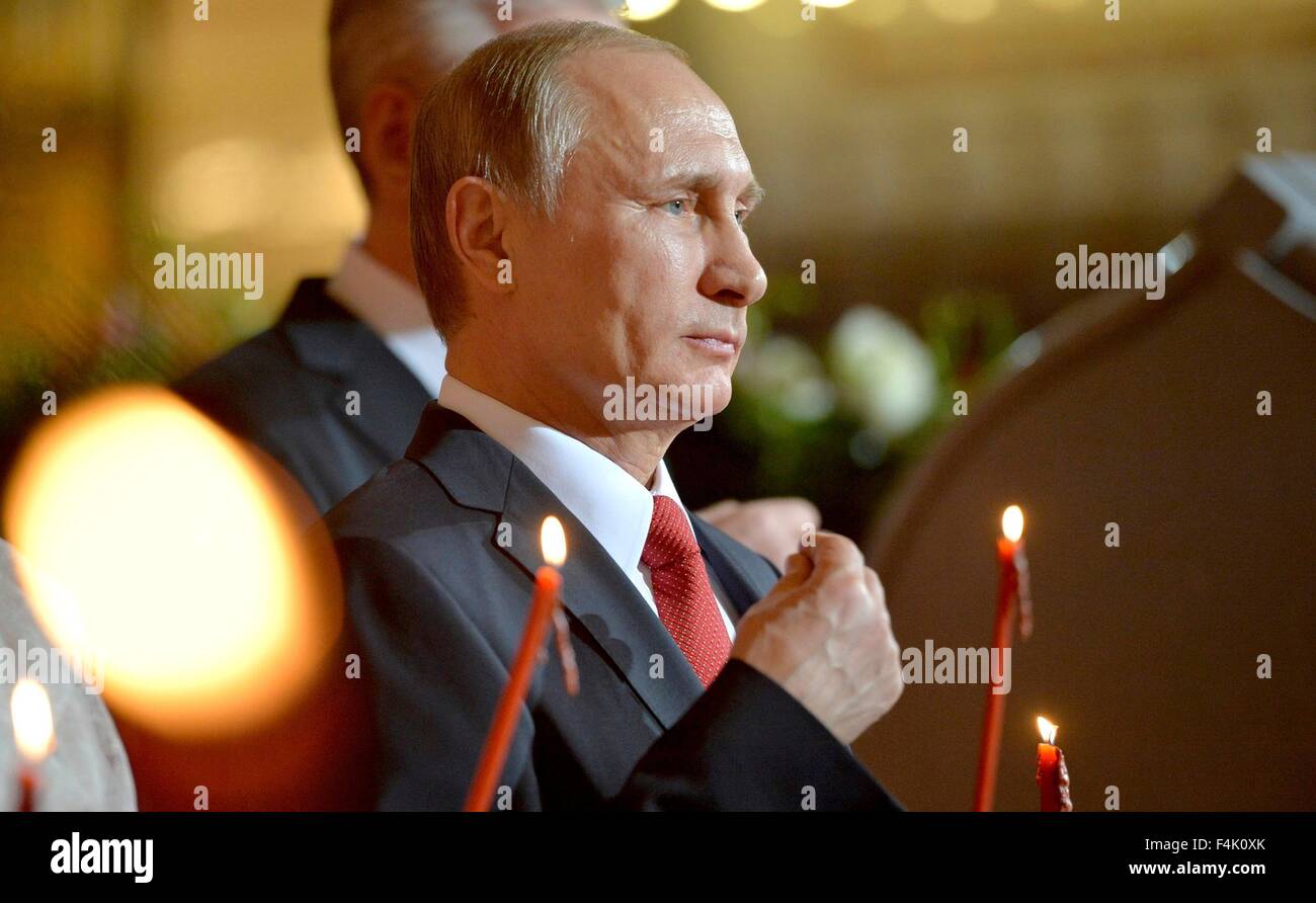 Russian President Vladimir Putin attends an Easter service in the ...