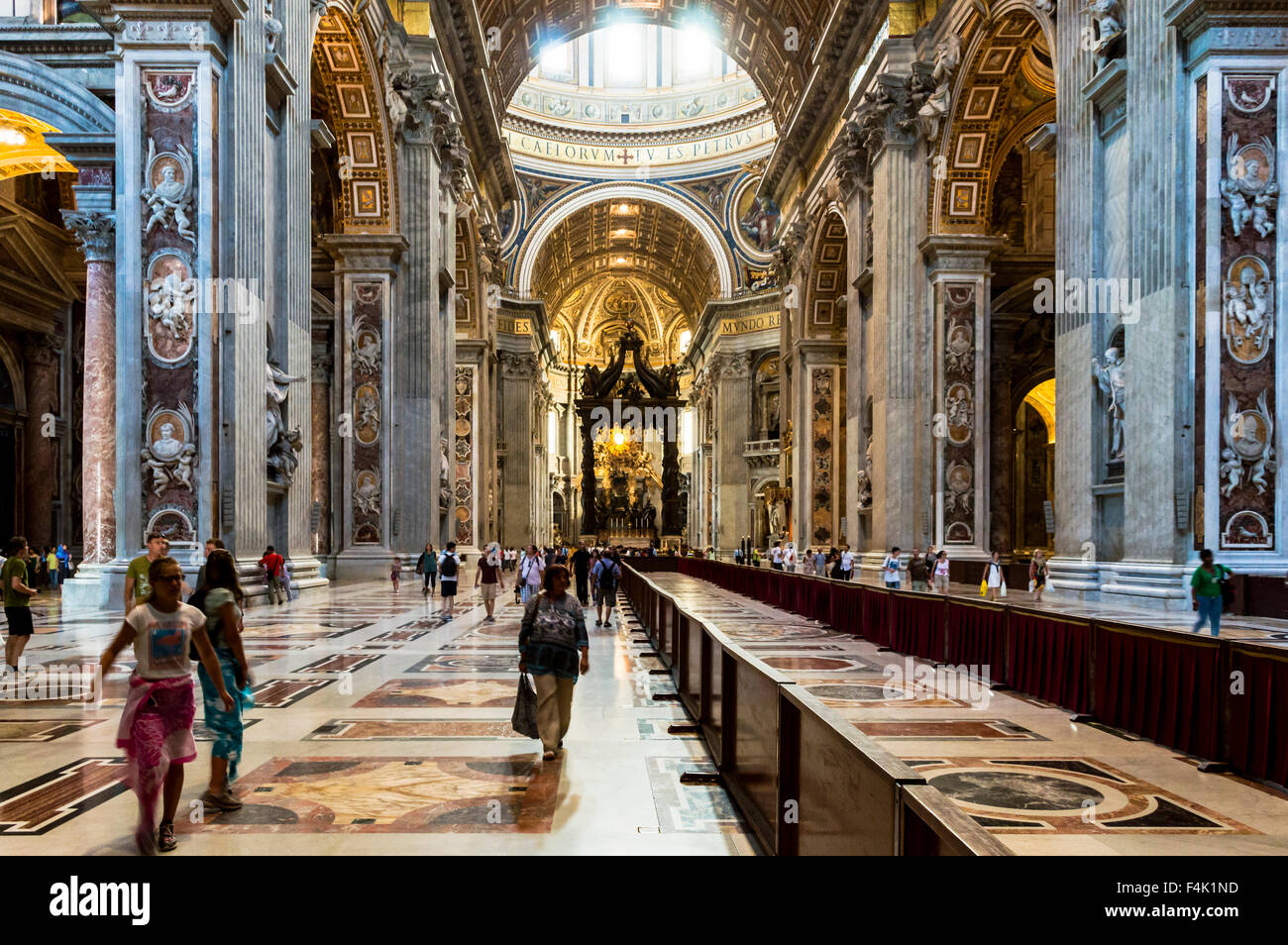 Vatican City, Italy - August 6, 2015: Interior of the Papal Basilica of ...