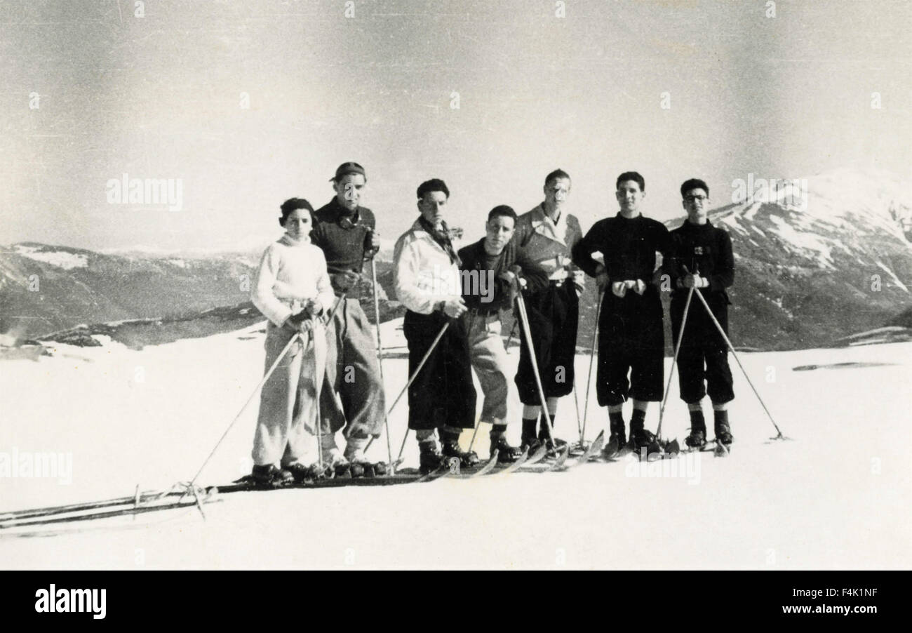 Skiers at Campo Catino, Italy Stock Photo - Alamy