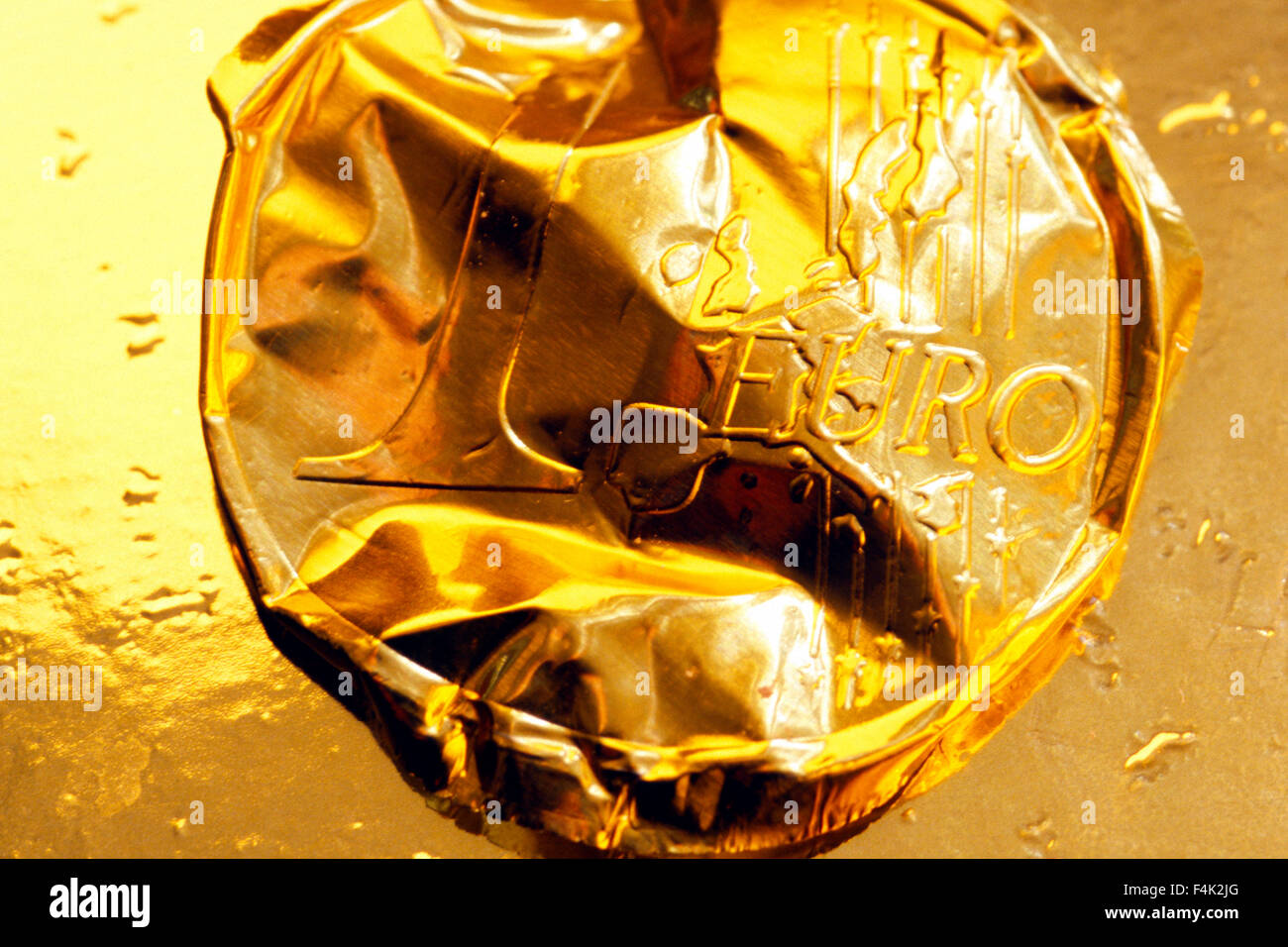 Crushed Euro Coin Stock Photo - Alamy