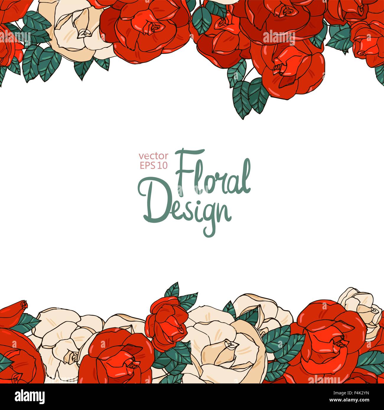 Vintage border with roses Stock Vector Image & Art - Alamy