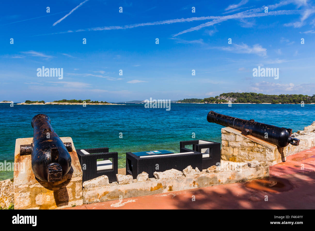 The blue sea and sky in Rovinj, Croatia, Istria Stock Photo - Alamy