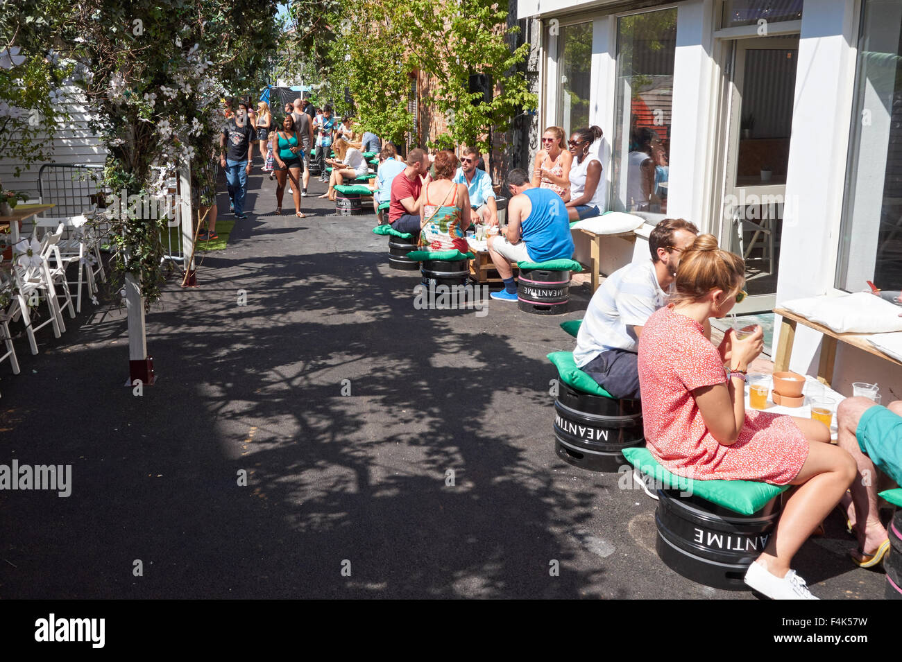 Trendy cafes and bars in Shepherds Bush Market, London England United ...