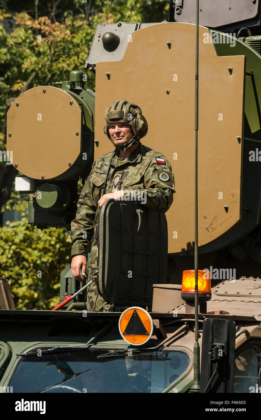 A soldier of the Polish Military attends the Armed Forces Day in Warsaw ...