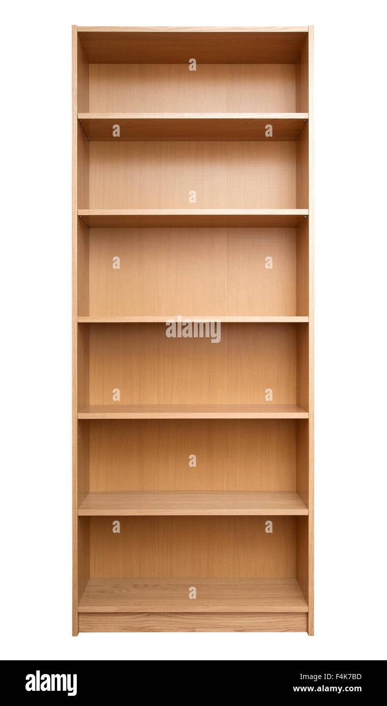 New empty book-case isolated over white background Stock Photo - Alamy