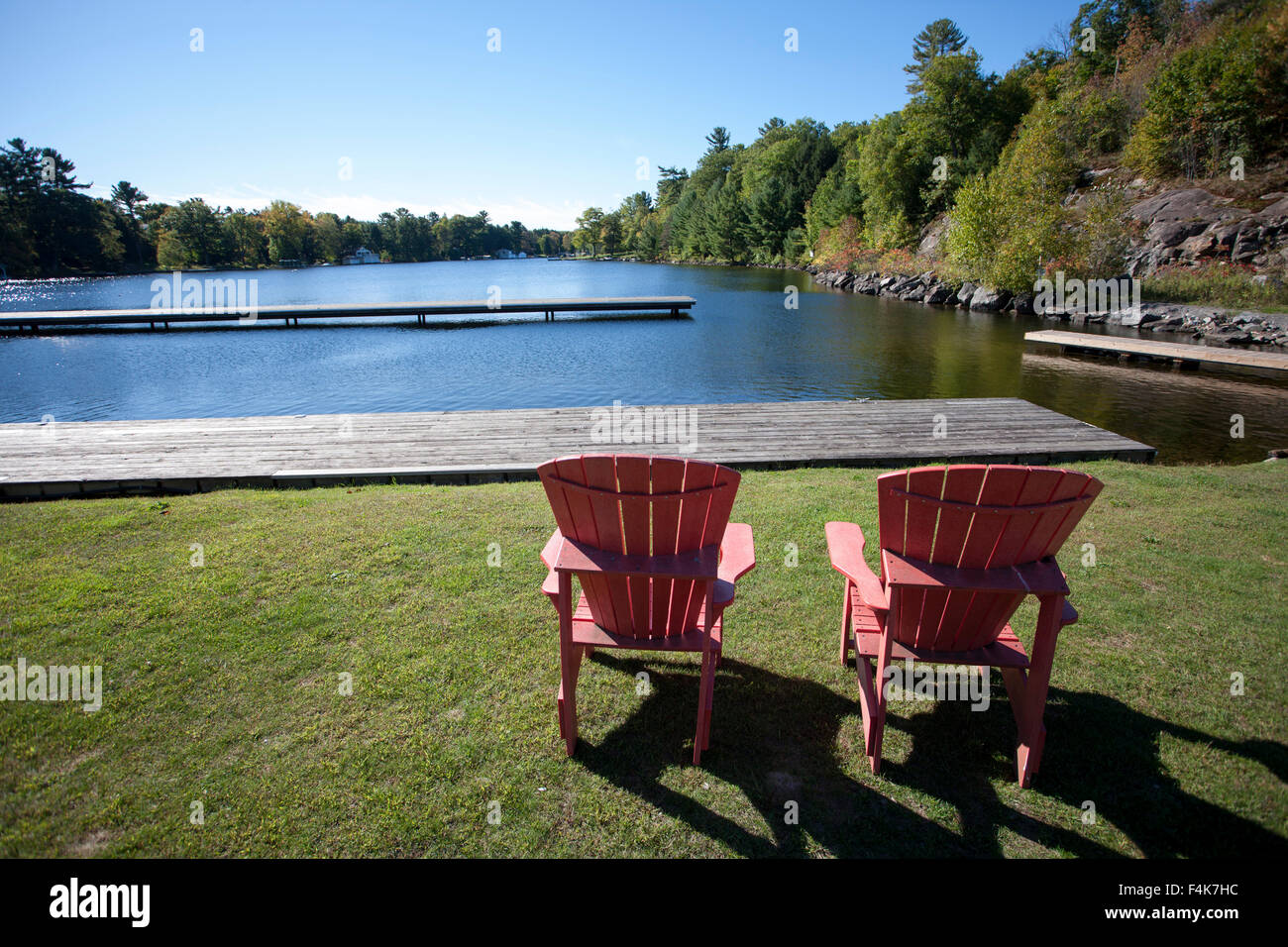 Port Carling Muskoka Canada lake and docks Stock Photo - Alamy