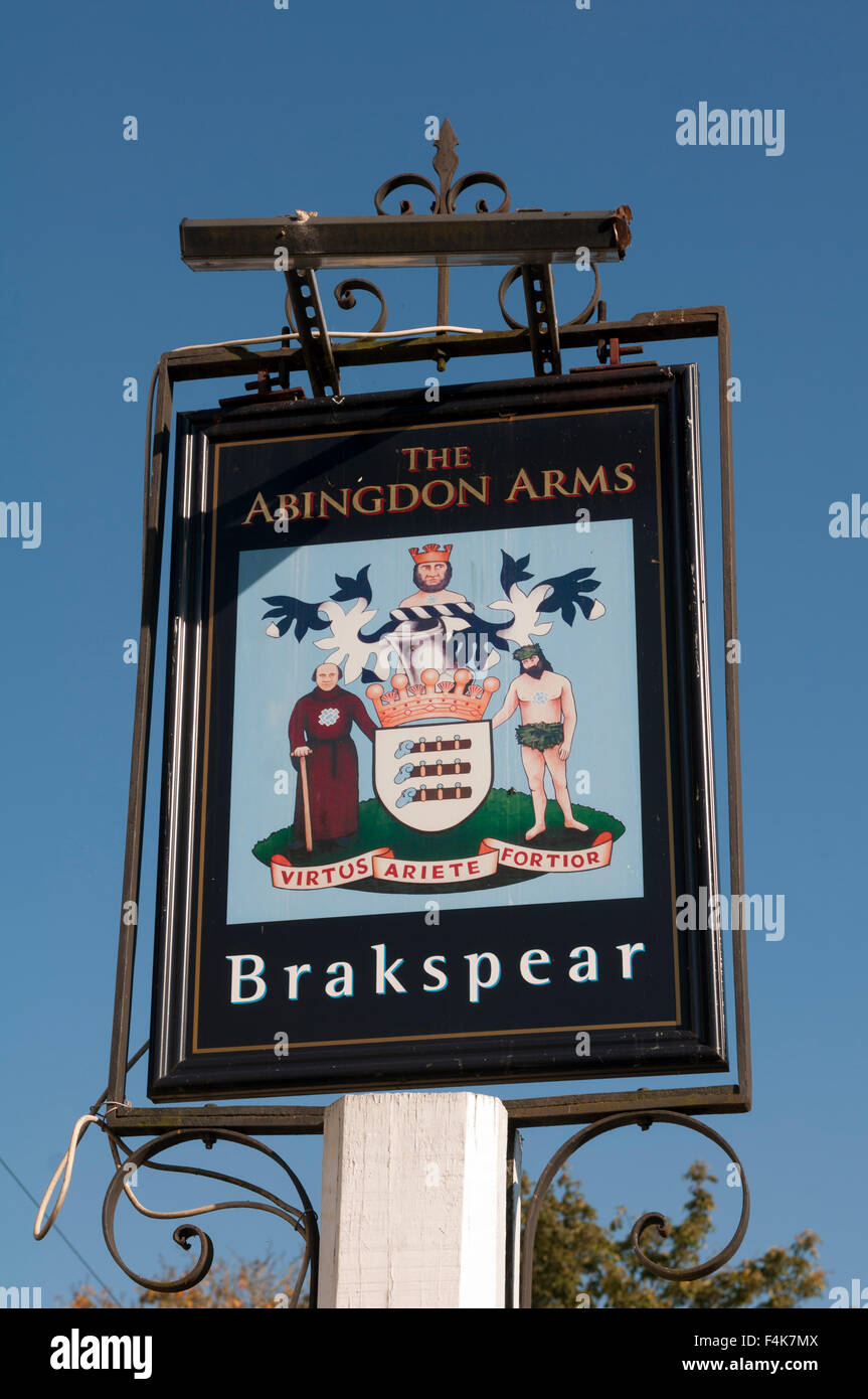 The Abingdon Arms pub sign, Beckley, Oxfordshire, England, UK Stock ...