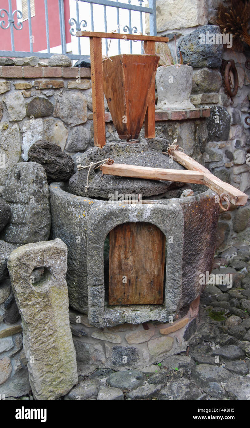 Ancient grain hand grinding millstones Stock Photo - Alamy