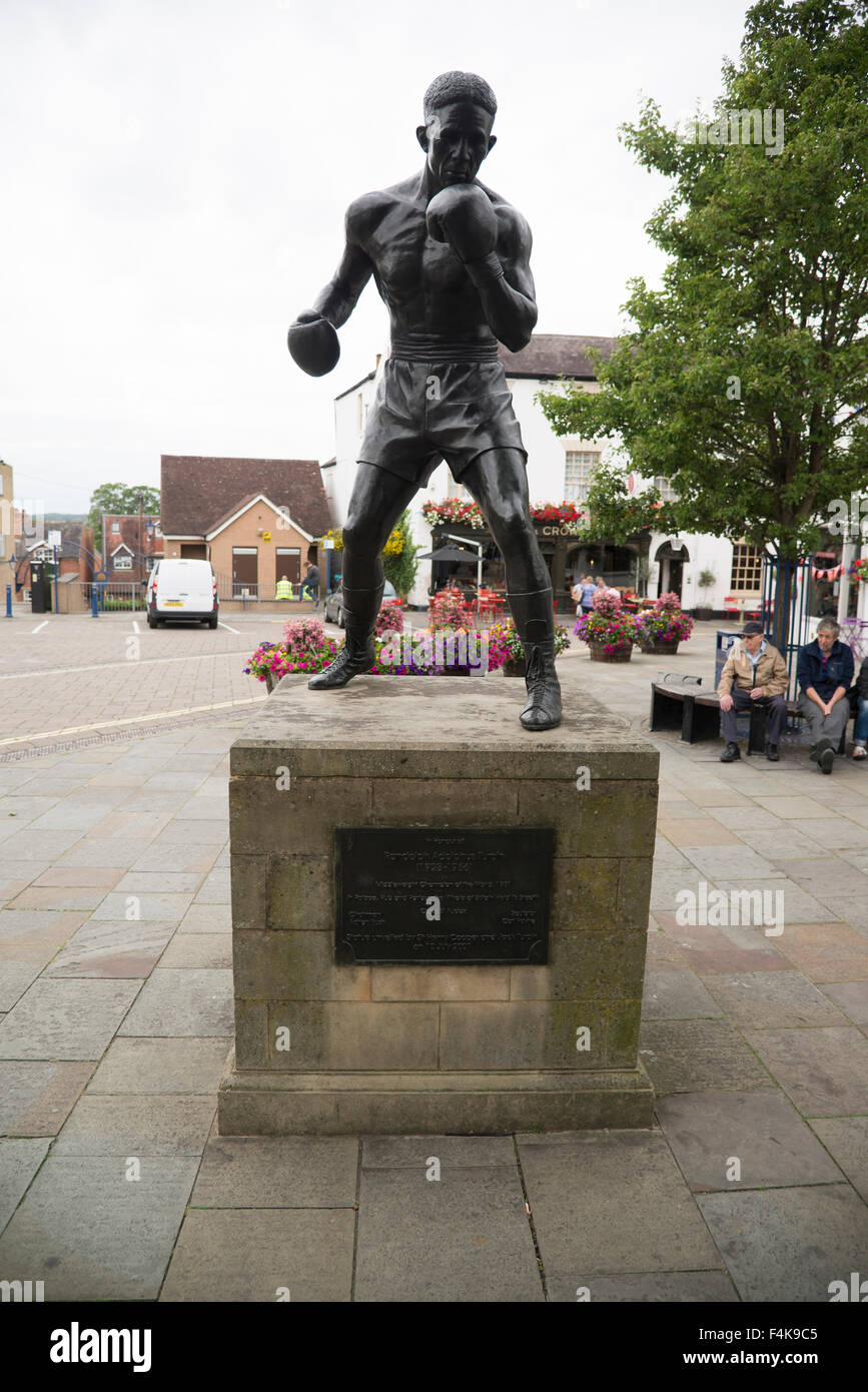 a statue of boxer randolph turpin the former middlewweight champion of ...