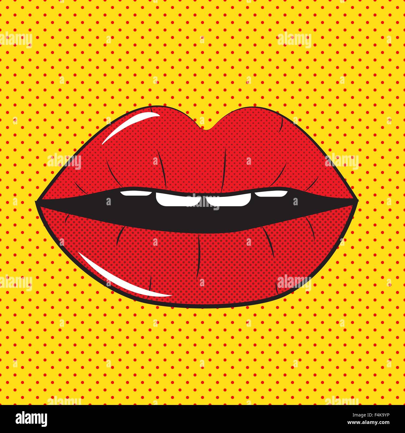 Open Red Lips Pop Art Background Vector Stock Vector Image & Art - Alamy