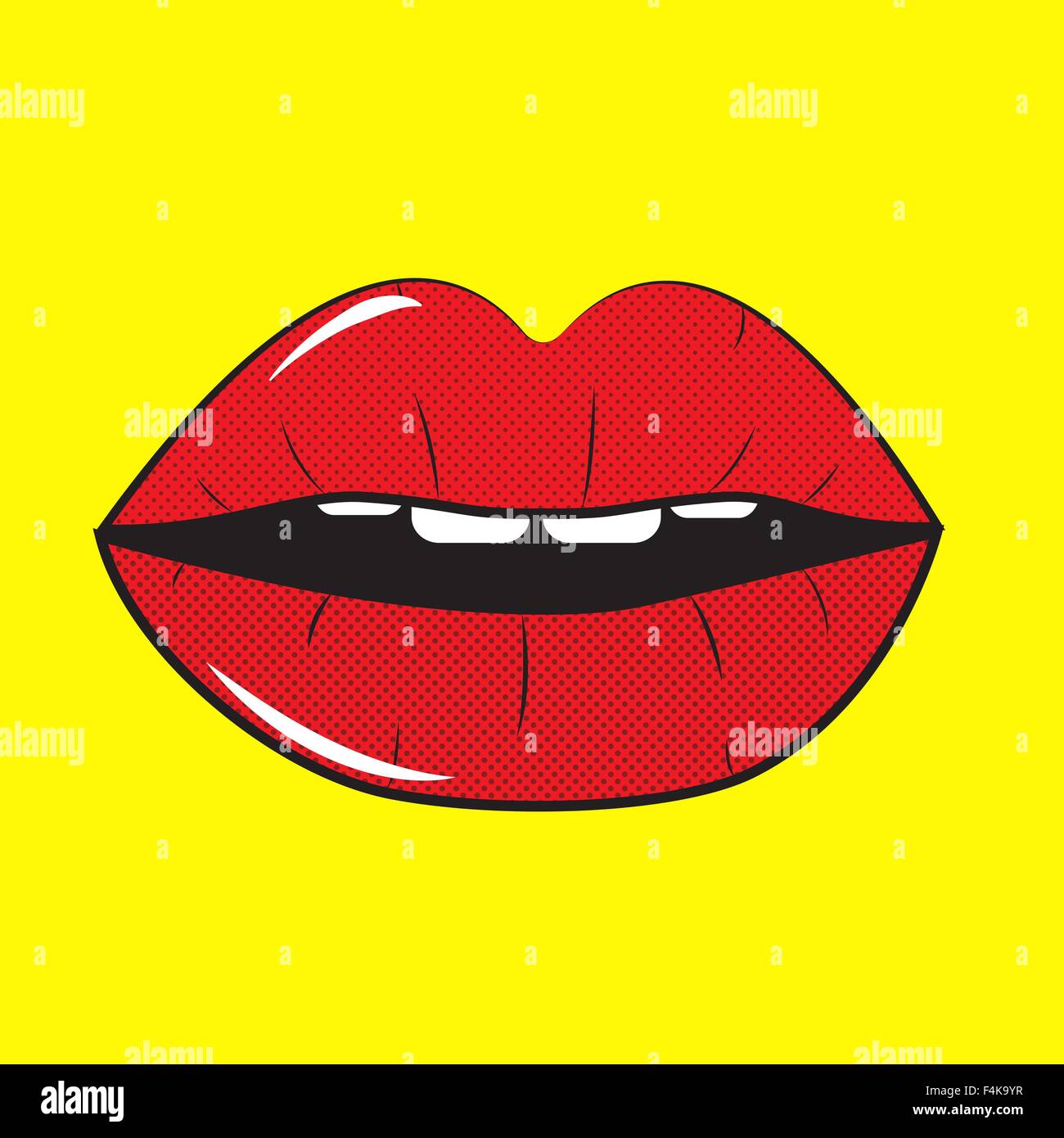 Open Red Lips Pop Art Background Vector Stock Vector Image & Art - Alamy