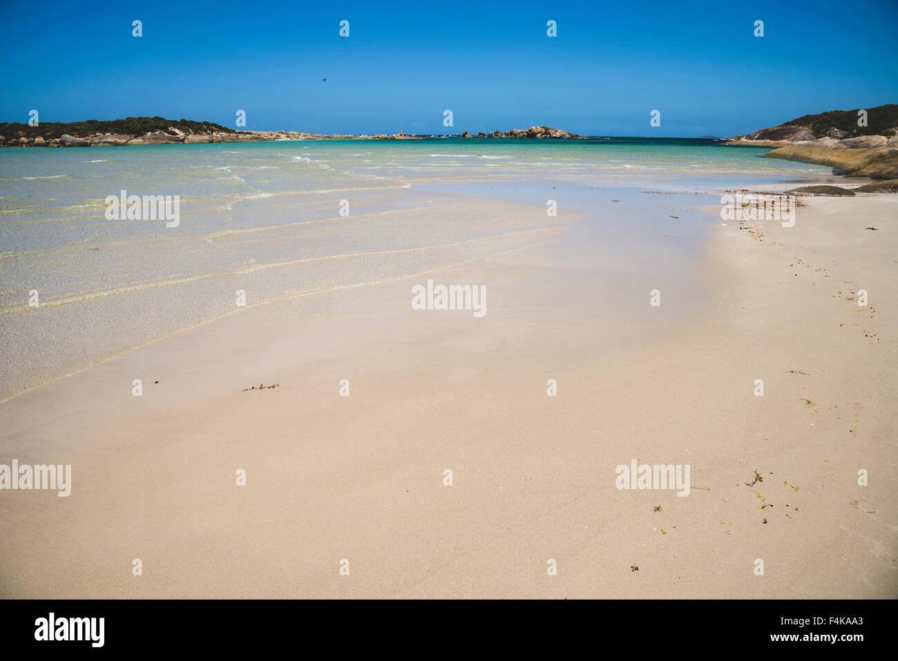 Seaside landscape. Inlet between mainland and island Stock Photo - Alamy