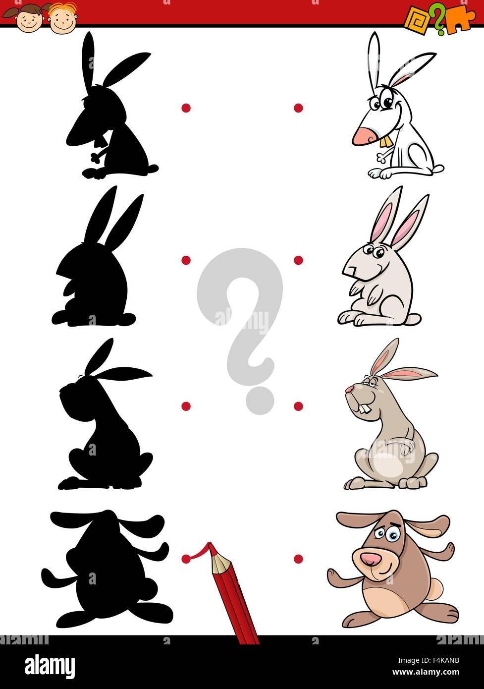 Cartoon Illustration of Education Shadow Task for Preschool Children ...