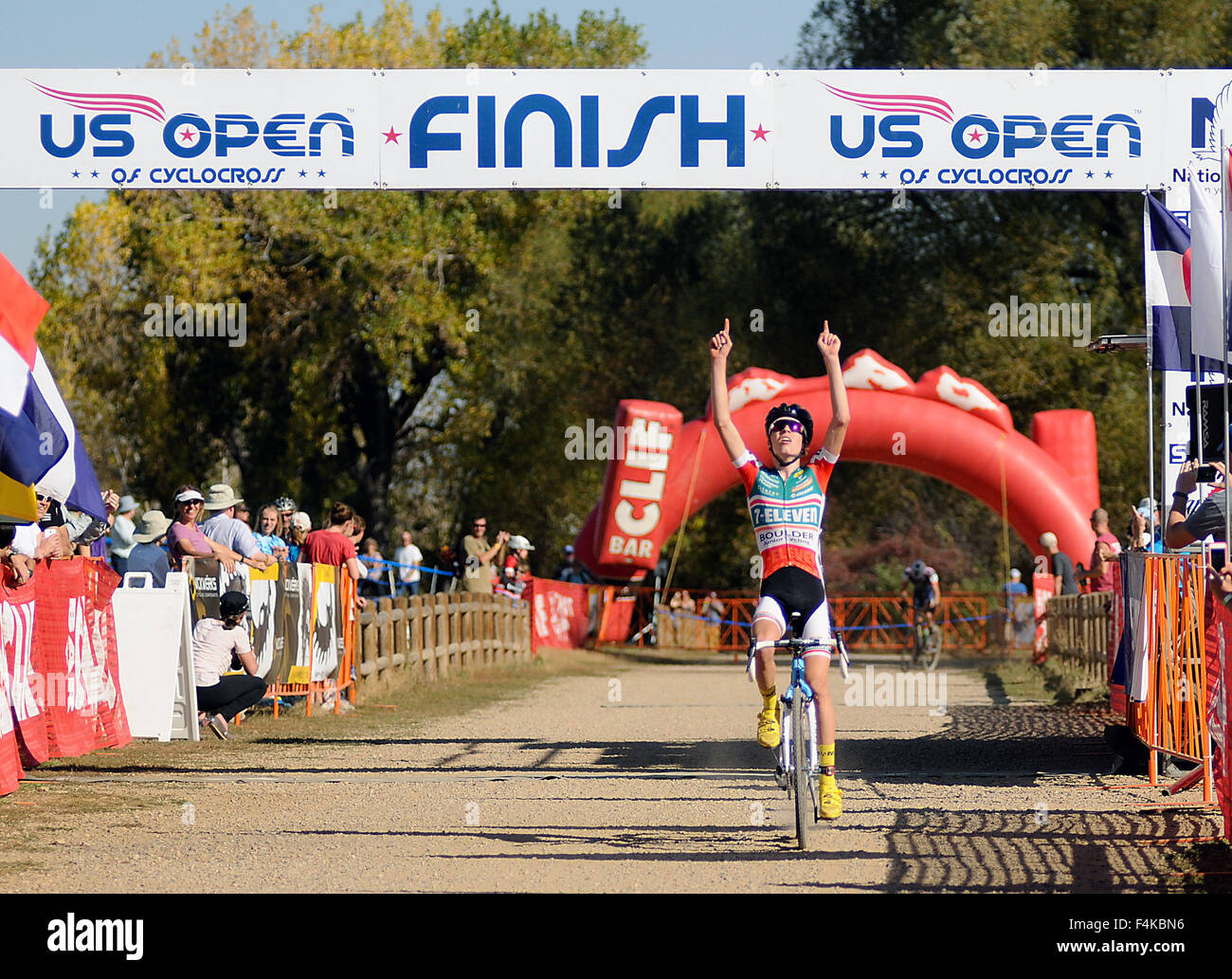 Boulder, Colorado, USA. 17th Oct, 2015. UCI Junior cyclist, Denzel ...