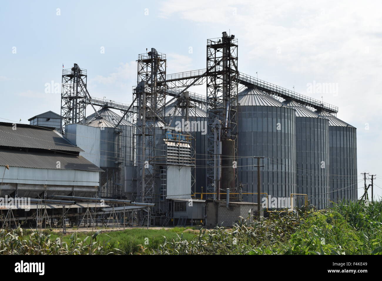 Plant for storage and processing of grain Stock Photo - Alamy
