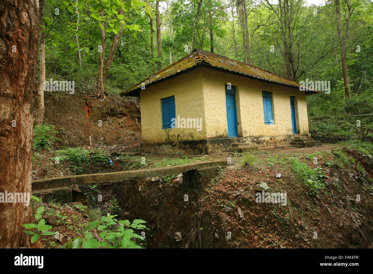 old forest house surrounded by trench Stock Photo - Alamy