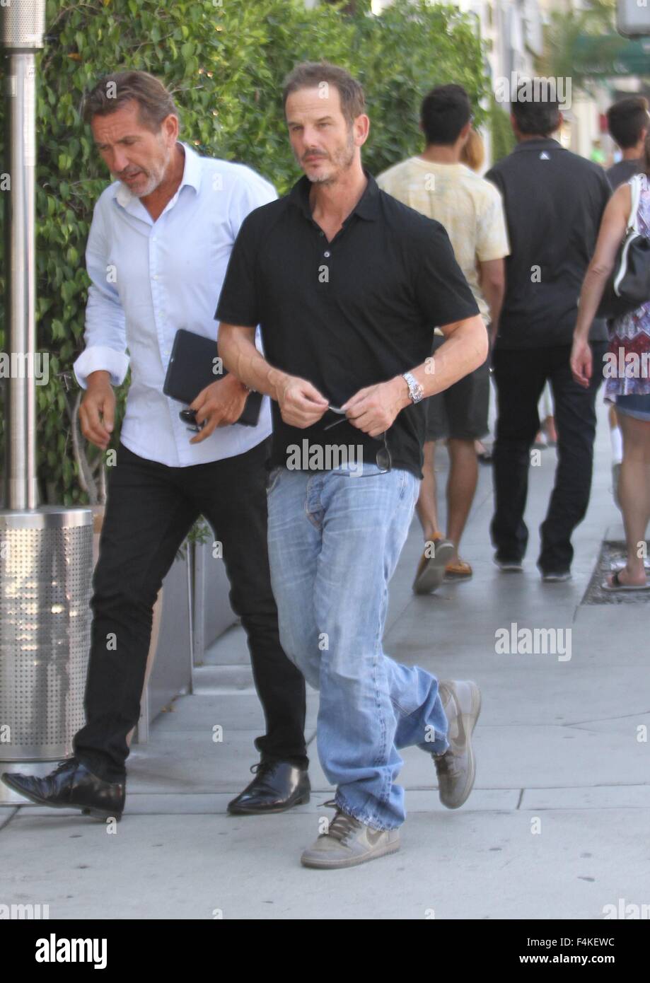Peter Berg has lunch at E Baldi in Beverly Hills Featuring: Peter Berg ...