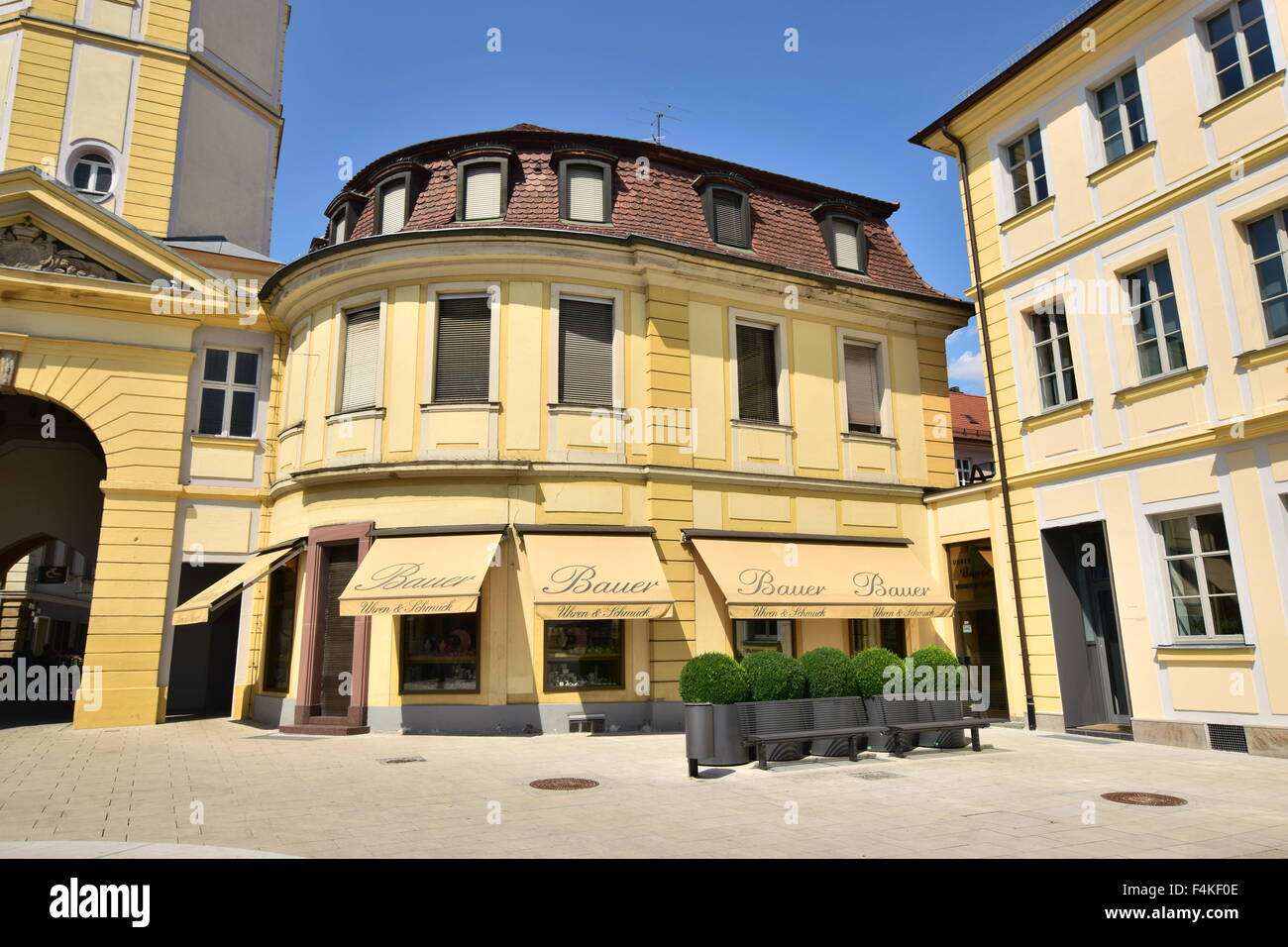 Bavaria, Germany - View on a historic building in Ansbach, region ...