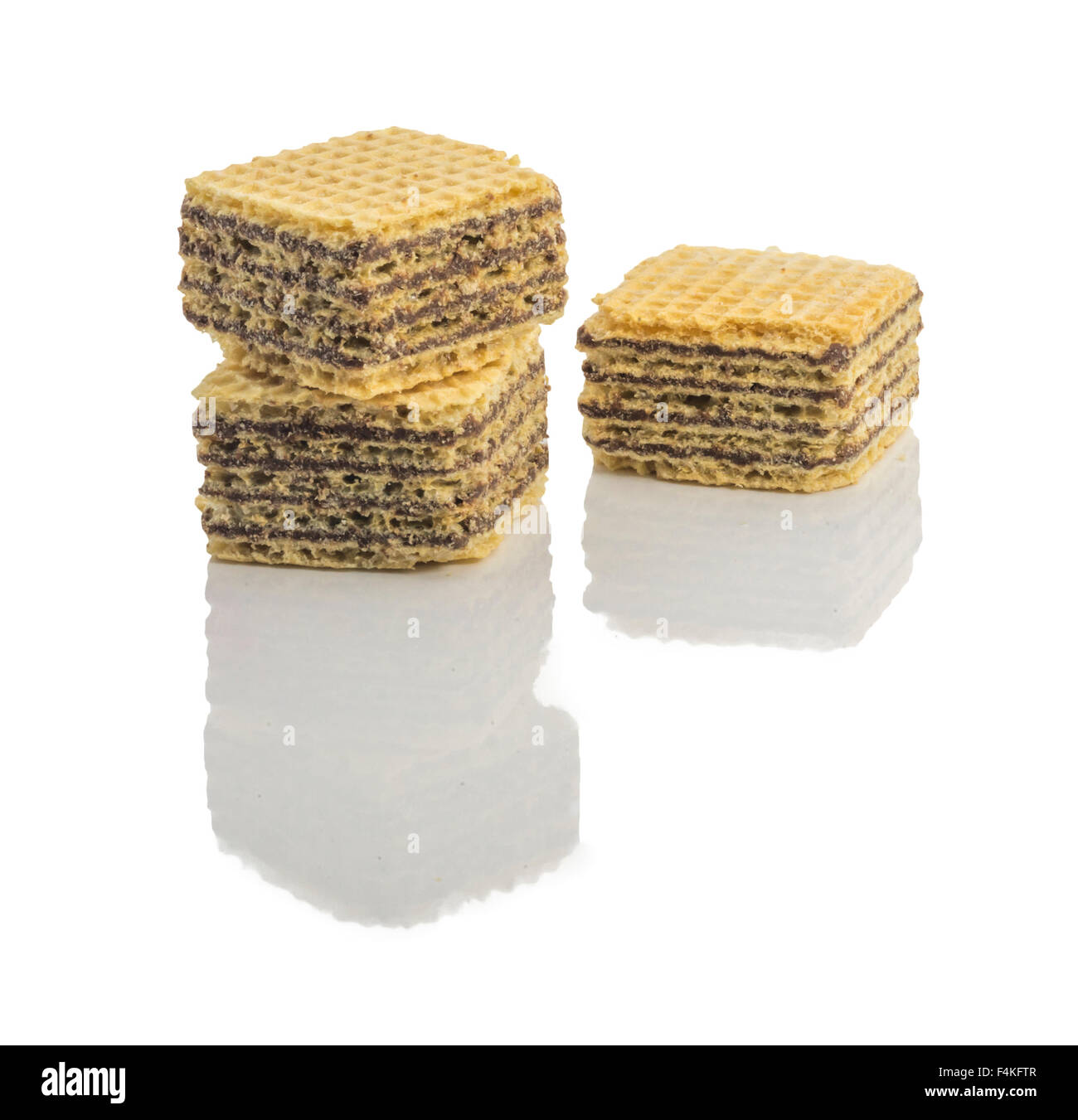 Chocolate wafer cubes with isolated white background Stock Photo - Alamy